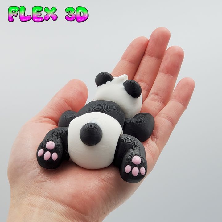3D Printable Flex 3D Panda Chunky with Bamboo Swing by Flex 3D